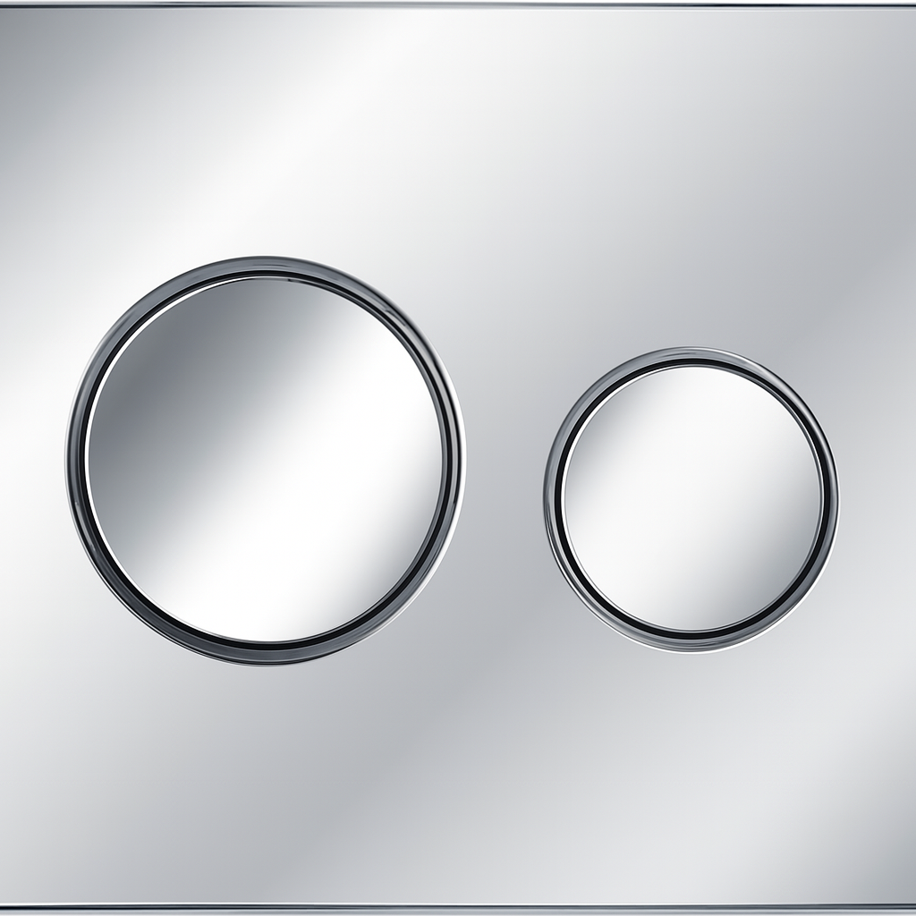Polished Chrome flush plate circular design – Bathroom Global
